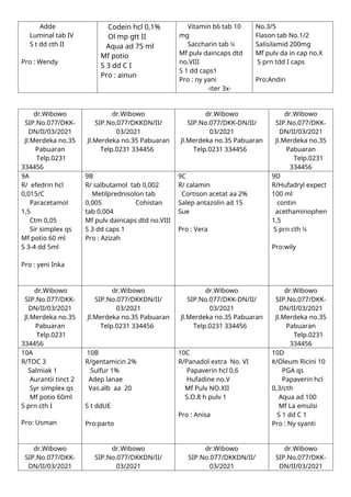 RESEP KELAS 12 FARMASI.docxmhdlyskhzkgzkgzlhxkys | PDF