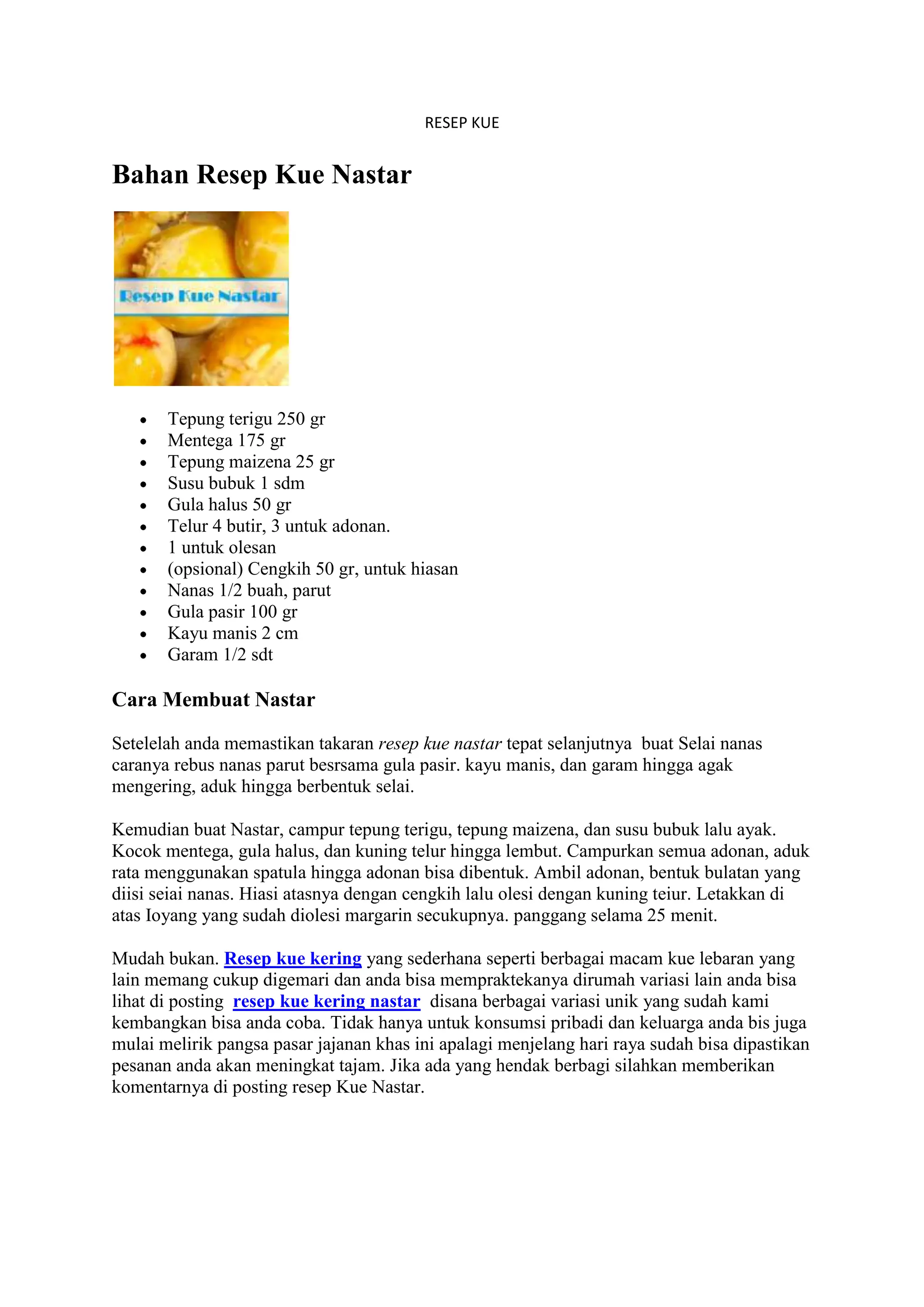 Resep kue kkkkk | PDF