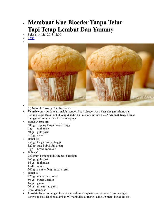 Resep kue kkkkk | PDF