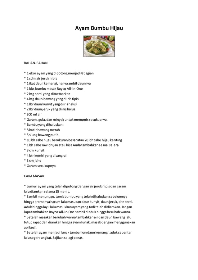 Resep makanan 2 | DOTX