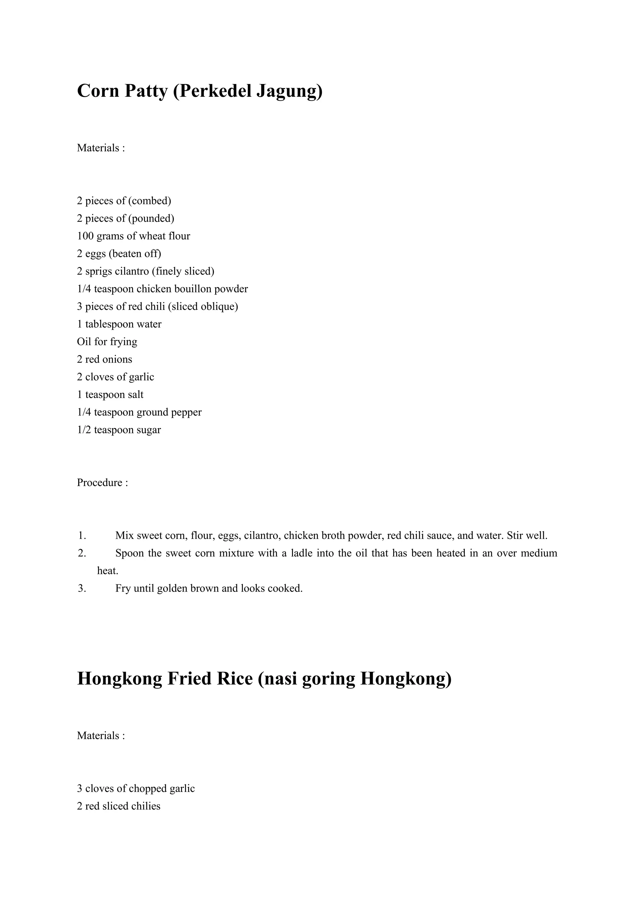 Resep makanan in english | PDF