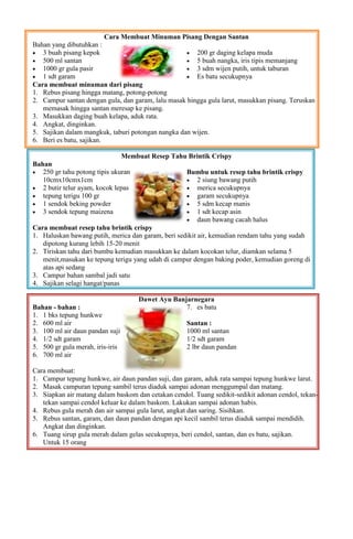 Resep Aneka Minuman | DOCX