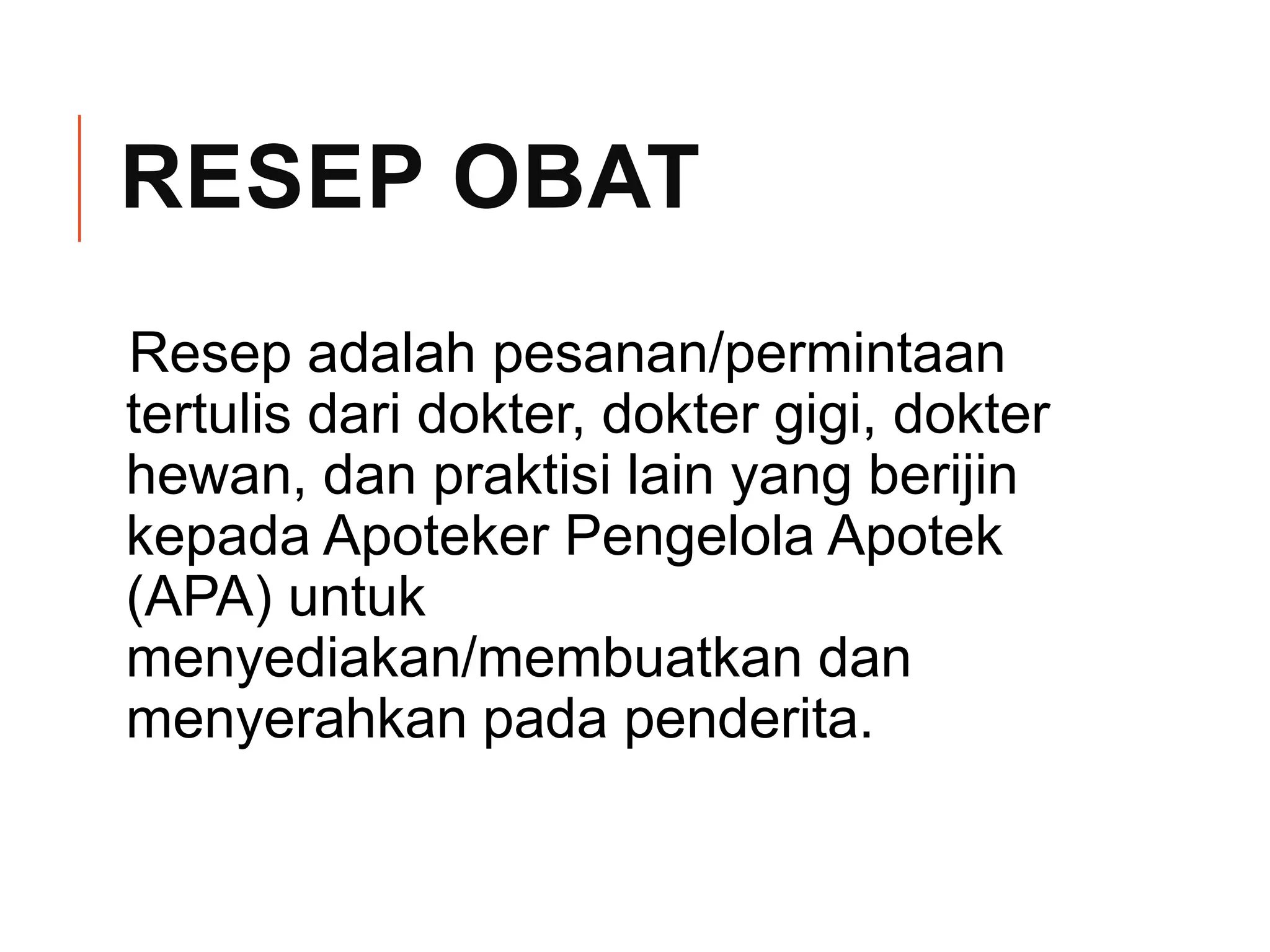 Resep Obat dalam matakuliah oral farmakoterapi | PPTX