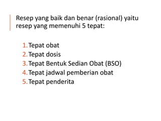 Resep Obat dalam matakuliah oral farmakoterapi | PPTX