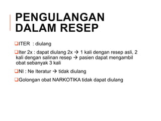 Resep Obat dalam matakuliah oral farmakoterapi | PPTX