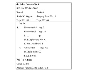 Resep Obat dalam matakuliah oral farmakoterapi | PPTX