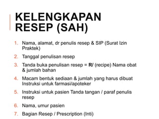Resep Obat dalam matakuliah oral farmakoterapi | PPTX