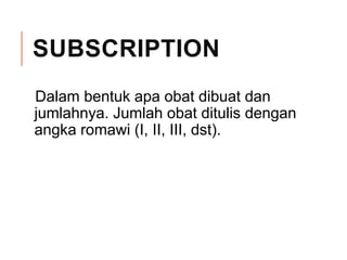 Resep Obat dalam matakuliah oral farmakoterapi | PPTX