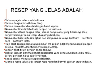 Resep Obat dalam matakuliah oral farmakoterapi | PPTX