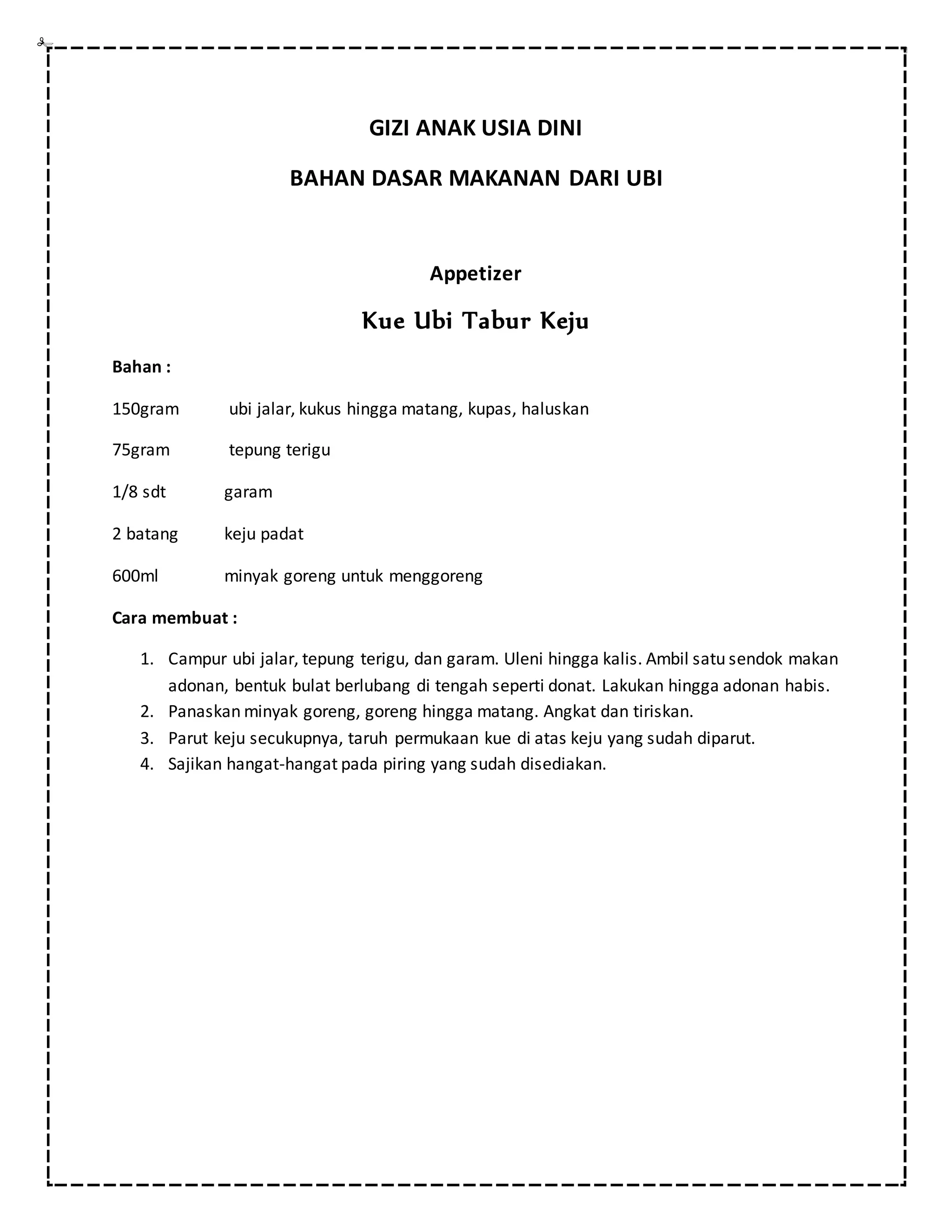 Resep praktek ubi | DOCX