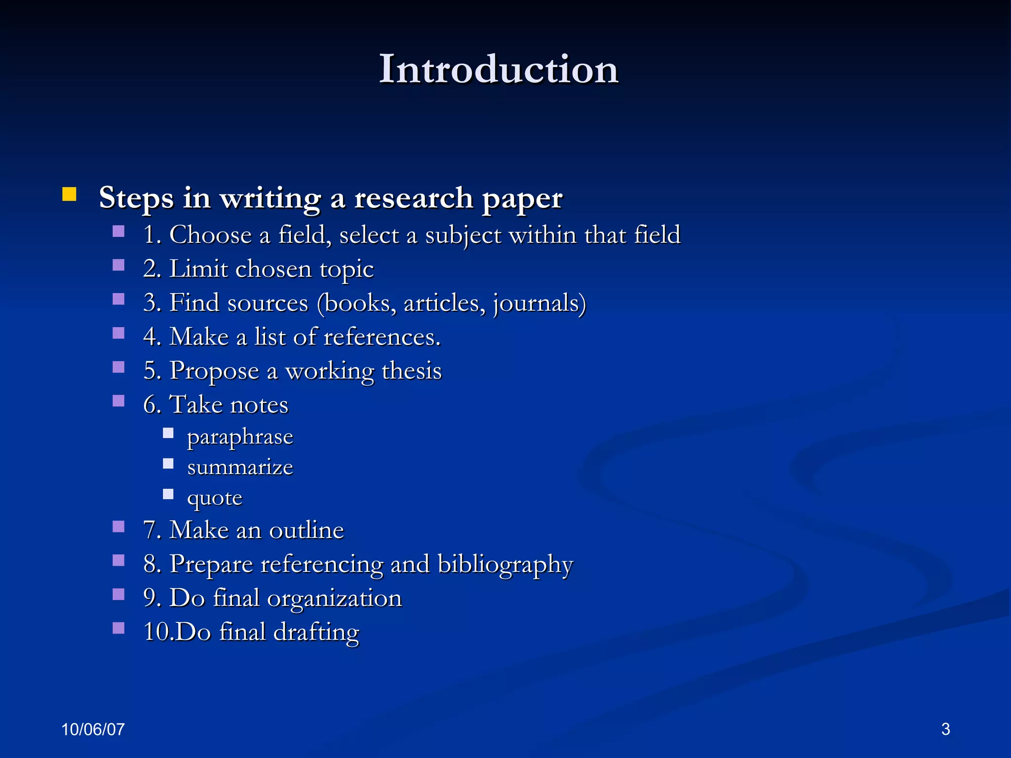 Reserch Methods: How to write an academic paper | PPT