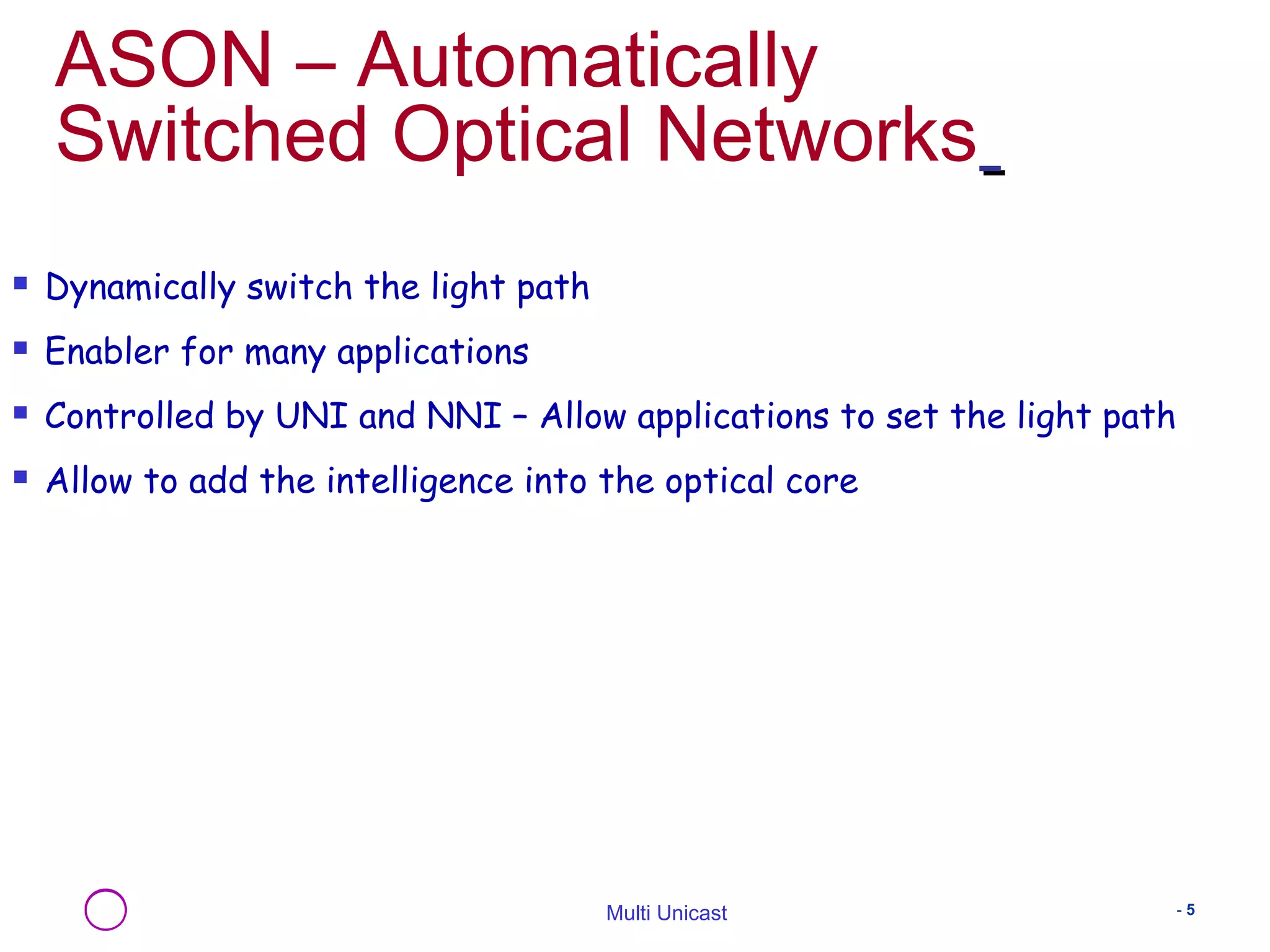 Research Challenges in agile optical networks | PPT