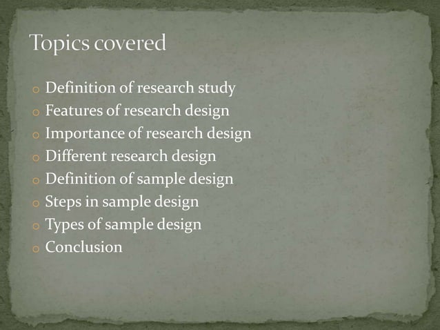 Reserch design and sample design | PPTX | Science