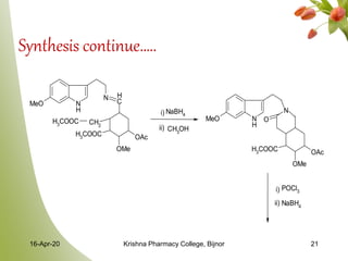 Reserpine(Structure Elucidation, Extraction and Isolation) | PPTX