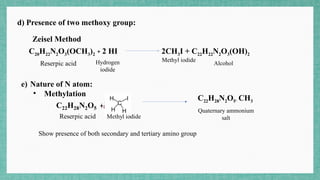 Structural Elucidation and stereochemistry of Reserpine.pptx