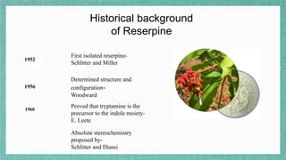 Structural Elucidation and stereochemistry of Reserpine.pptx