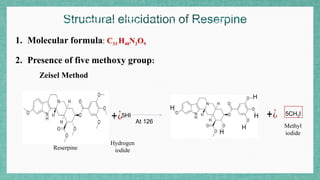 Structural Elucidation and stereochemistry of Reserpine.pptx