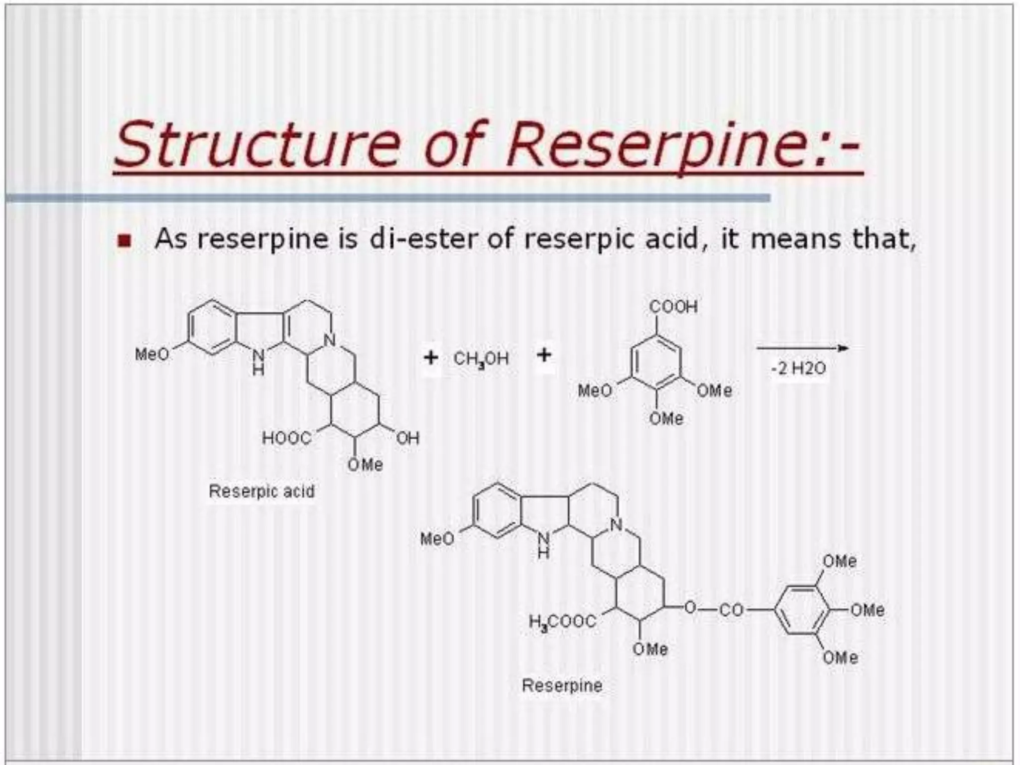Reserpine structural elucidation | PPTX