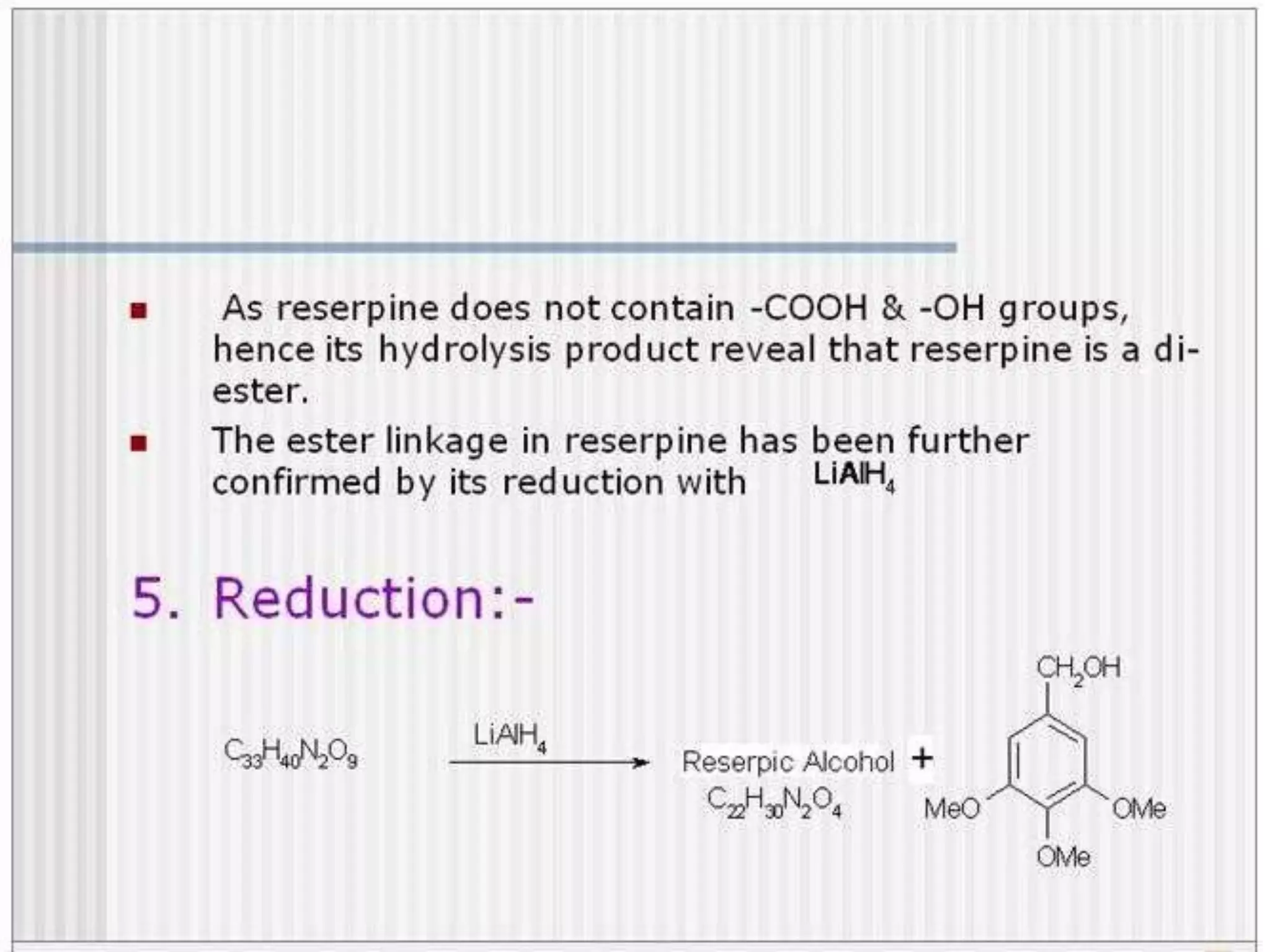 Reserpine structural elucidation | PPTX