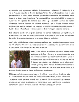 Reserva ecologica yanacocha | DOCX