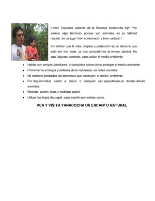 Reserva ecologica yanacocha | DOCX
