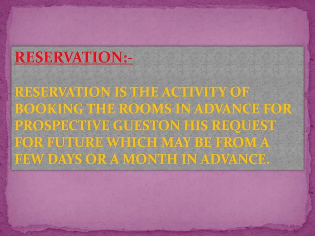 Reservation | PPT