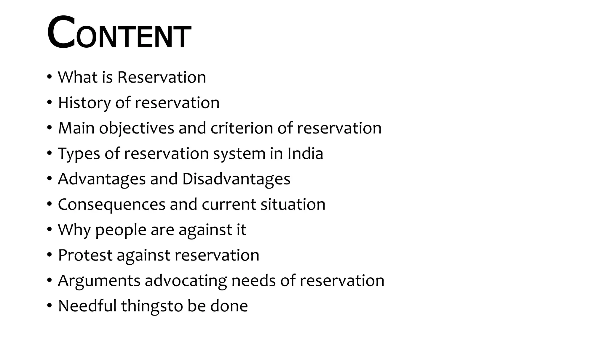 Reservation System In INDIA | PPTX