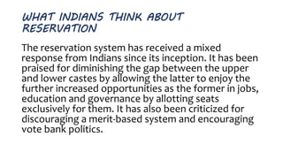 Reservation System In INDIA | PPTX