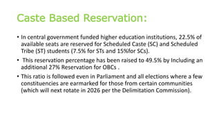 Reservation System In INDIA | PPTX