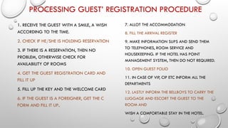 Front Office System Reservation Procedure | PPTX