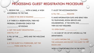 Front Office System Reservation Procedure | PPTX