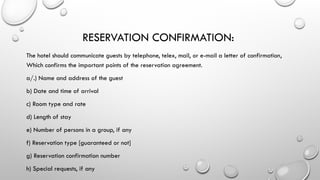 Front Office System Reservation Procedure | PPTX