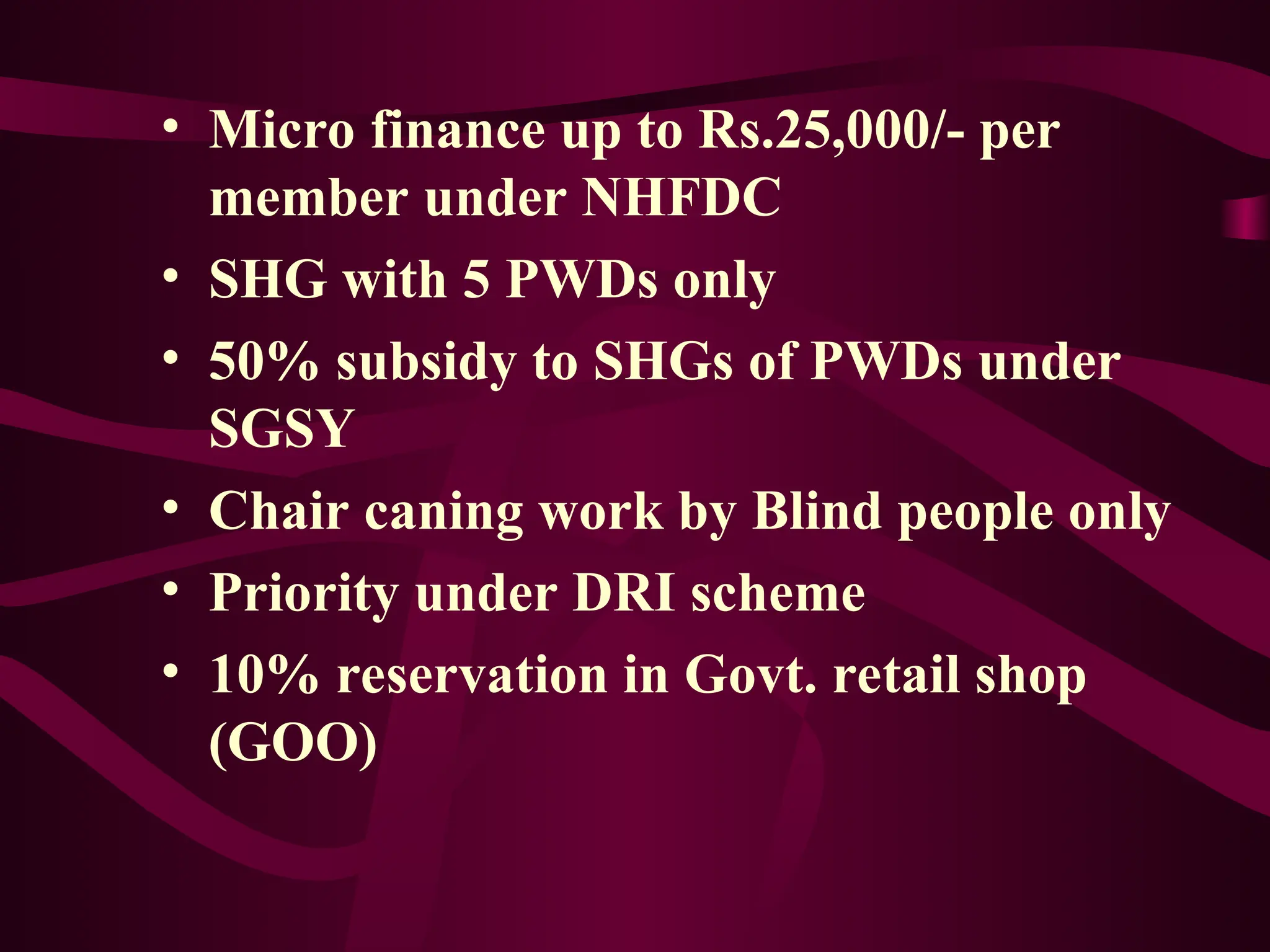 RESERVATION and benefits for pwd in india | PPT