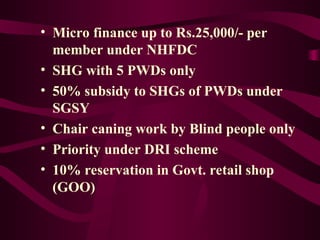 RESERVATION and benefits for pwd in india | PPT