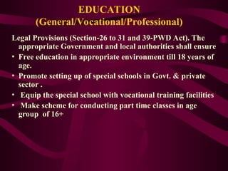 RESERVATION and benefits for pwd in india | PPT