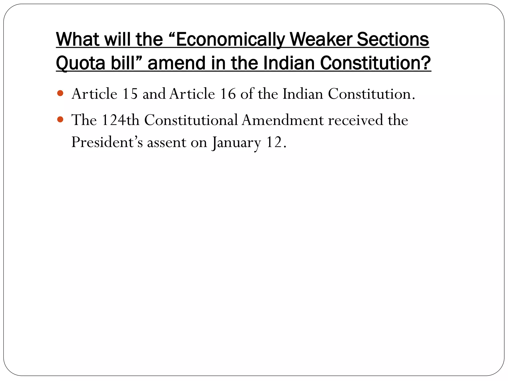 Economic weaker section Reservation PPT by Rajashree J Jawale | PDF