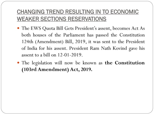 Economic weaker section Reservation PPT by Rajashree J Jawale | PPT
