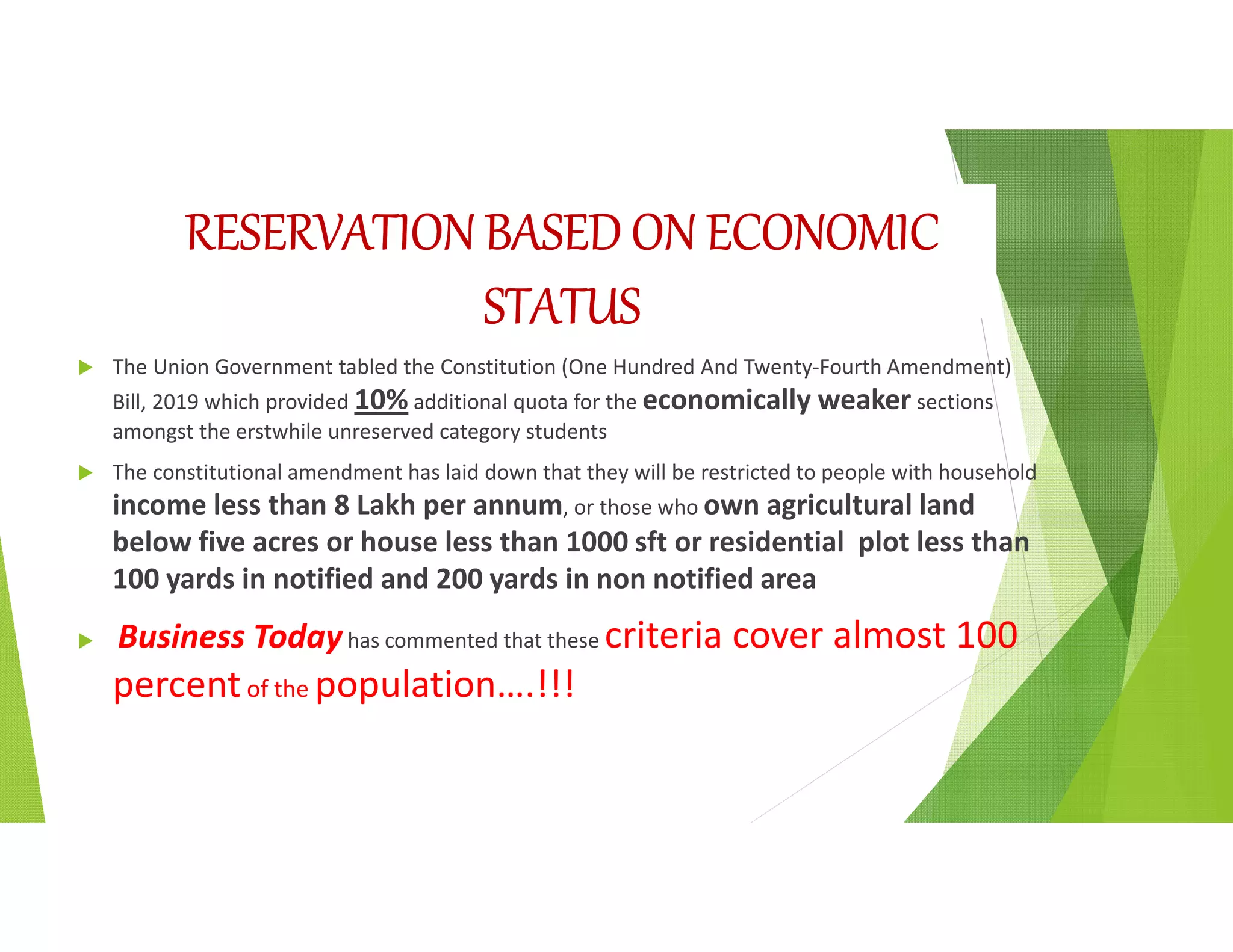 Reservation in india an overview by Rishikesh Mandhane | PPT