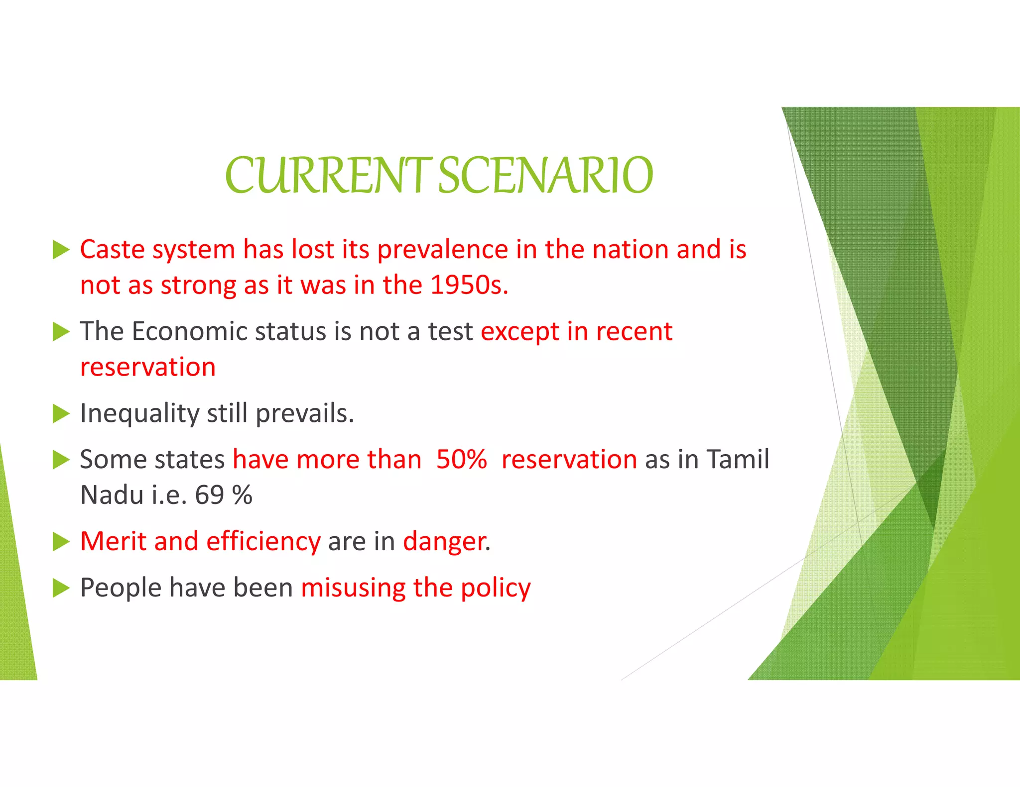 Reservation in india an overview by Rishikesh Mandhane | PPT