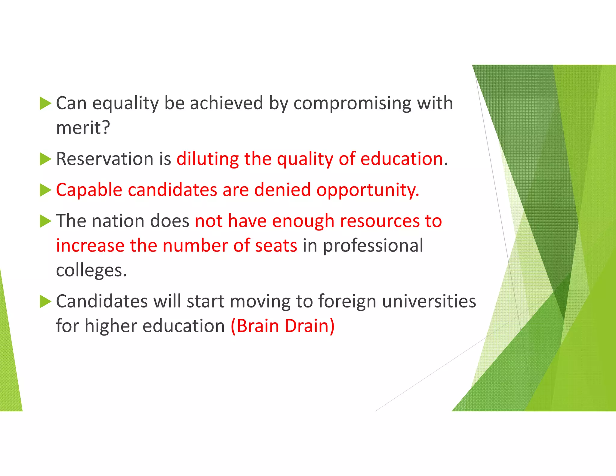 Reservation in india an overview by Rishikesh Mandhane | PPT