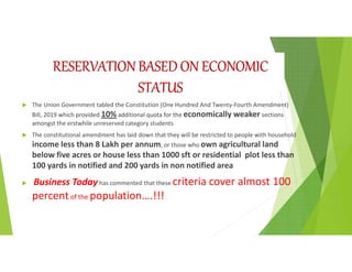 Reservation in india an overview by Rishikesh Mandhane | PDF