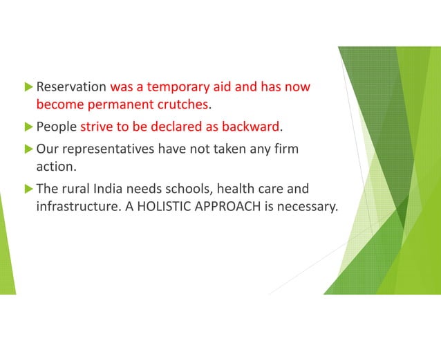 Reservation in india an overview by Rishikesh Mandhane | PPT