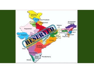 Reservation in india an overview by Rishikesh Mandhane | PPT