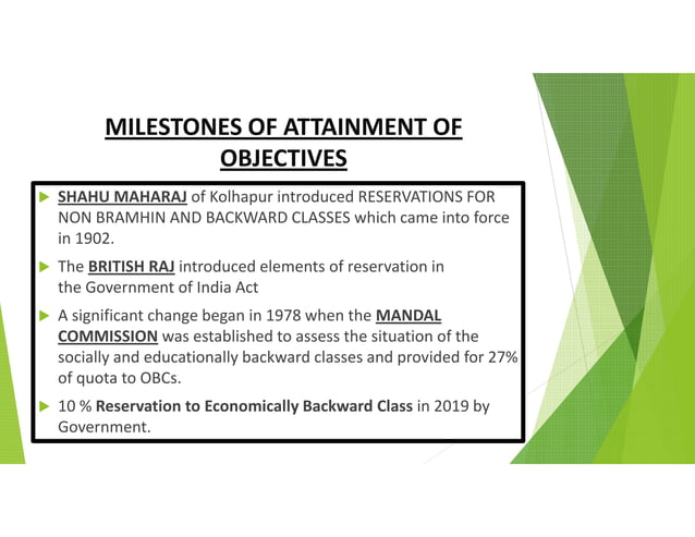 Reservation in india an overview by Rishikesh Mandhane | PPT