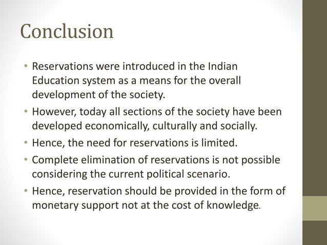 Reservation in indian education system | PPTX | Hinduism | Religion ...