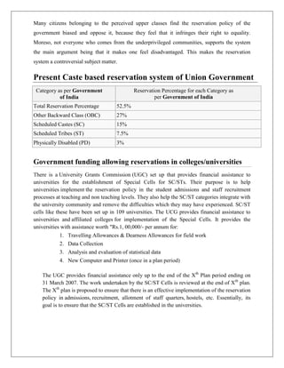Reservation in Indian Society | DOCX