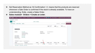 Reservation Methods in Odoo 15 | PPTX