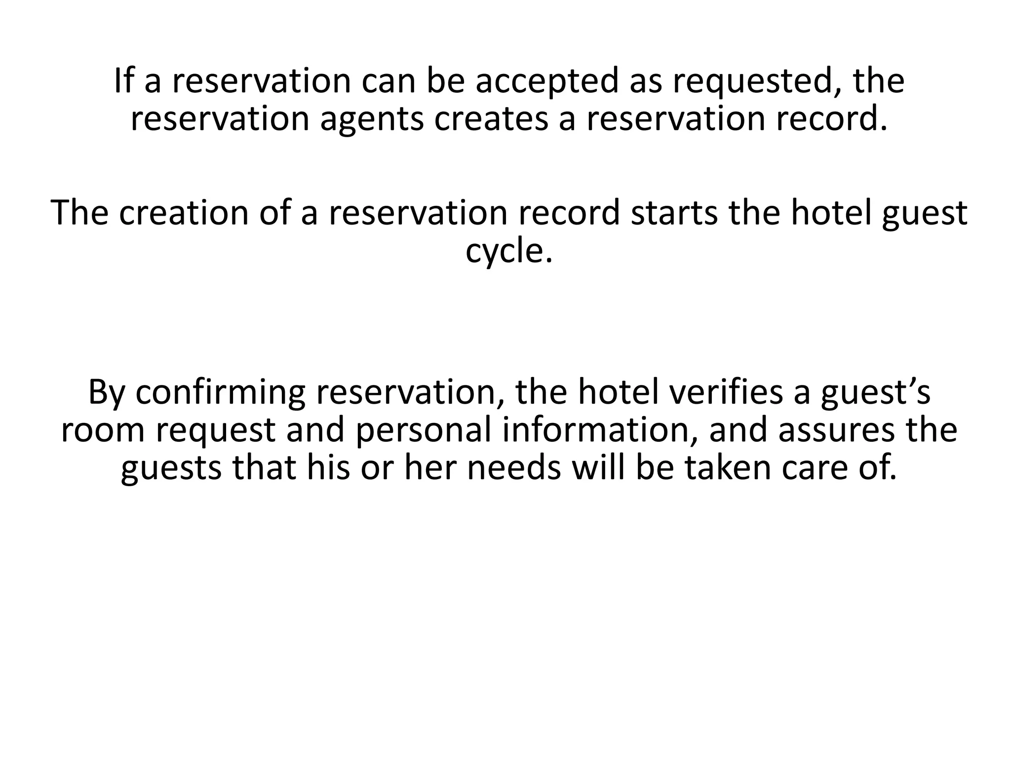 Reservation Procedure in Hotels, Amendment, Cancellation, Modes ...