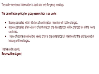 Reservation Procedure in Hotels, Amendment, Cancellation, Modes ...