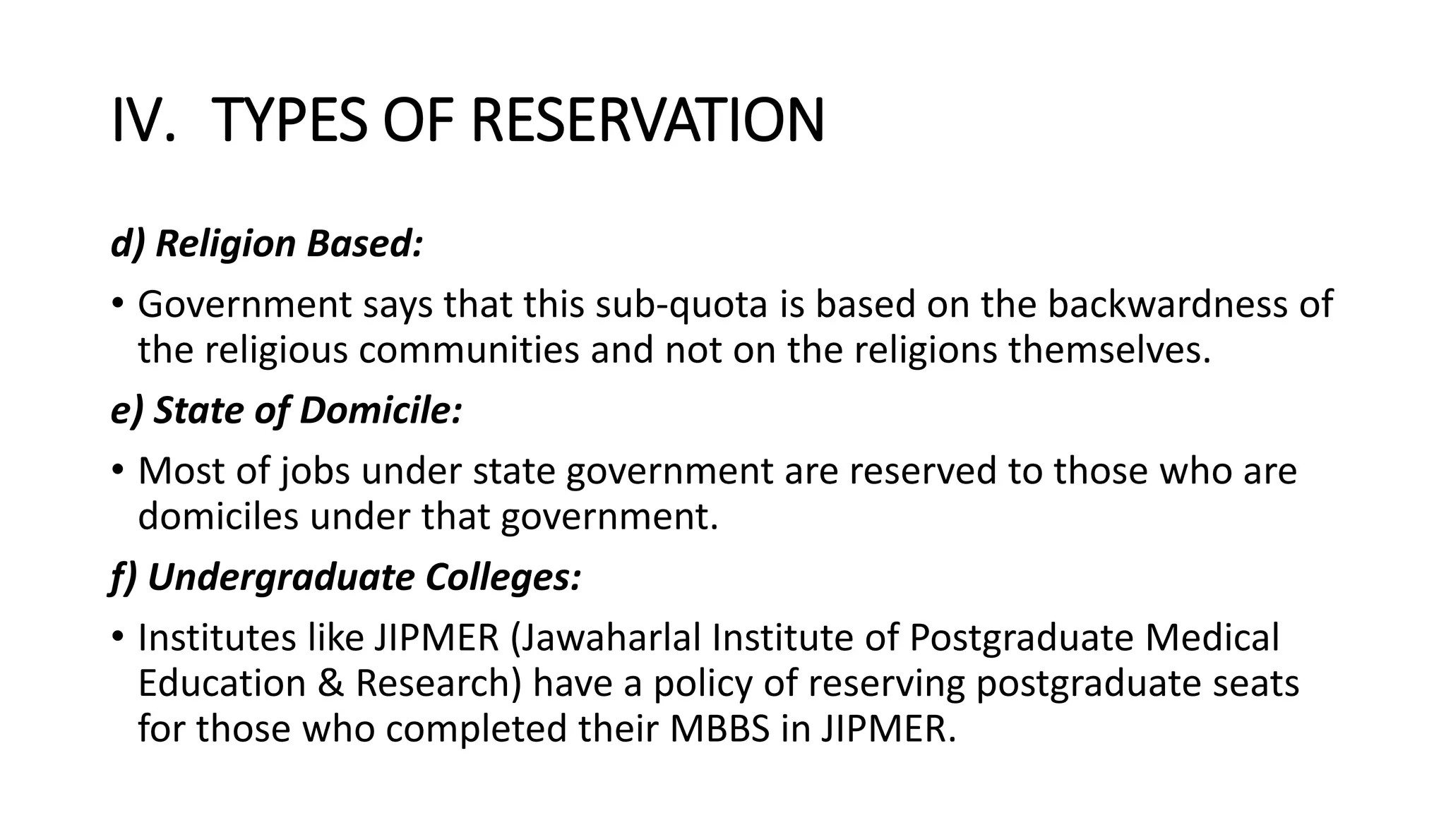 Reservation policies in india presentation | PPT